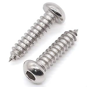 Glvaner (30 pcs) M6 x 16mm Button Head Socket Cap Self Tapping Screws 304 Stainless Steel 18-8 Wood Screws Sheet Metal Screws Full Thread Coverage