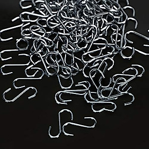 Senkary 100 Pieces 0.55 Inch Length Mini S Hooks Extra Small S Hooks Metal S-Shaped Hooks for Crafts, Jewelry and Hanging (Silver)