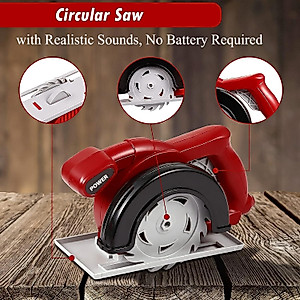 Awefrank Kids Tool Set 36 PCS, Toddler Tool Set with Toy Chainsaw Electronic Toy Drill with Realistic Sounds, Pretend Play Kids Tool Box, Power Tools Kit for Toddlers Boys Girls 3+