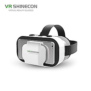 VR Headset for Cellphone, Universal Adjustable Lightweight VR Glasses Without Headphone for Mobile Games & Movies, Compatible 4.7-6.2 inch iPhone or Android, White