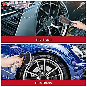 DIYSELF 17-Piece Professional Car Detailing Kit, Detailing Brush Set, Car Interior Detailing Kit, Car Detailing Brushes for Auto Repair Shop, Home