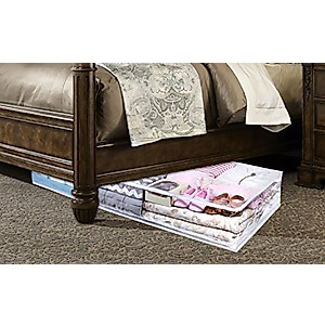 Clear Underbed Storage Bag - Durable Vinyl Material to Shield Your Contents from Dust, Dirt and Moisture. Easy Gliding Zipper for Easy Access and Label Pocket for Easy Identification. (2-Pack)