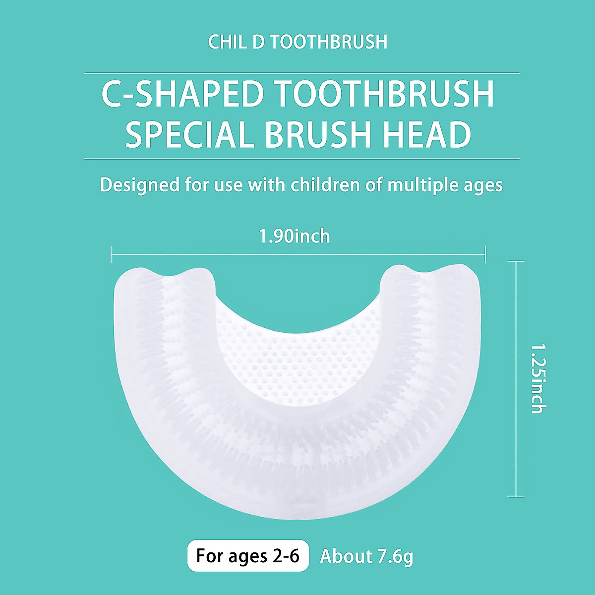 Azanxo Kids U Shape Whole Mouth Toothbrush Heads, Soft Tooth Brush Head for Sonic Ultrasonic Automatic Electric Toothbrush U Shaped (S for Aged 2~6)