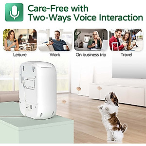 CENGCEN Pet Monitoring Camera Dog Treat Dispenser Two-Way Audio HD WiFi Dog Camera with 130° View, Remote Tossing App Compatible with Android/iOS, Night Vision, Wall Mounted - 2023 Pro