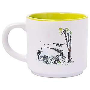 Silver Buffalo Winnie the Pooh 100 Acre Wood Destination 4-Pack Ceramic Mug Stack, 10-Ounces