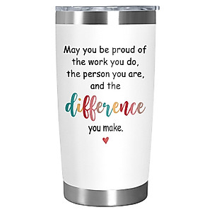 OASSIE Appreciation Gifts for Coworkers - 20 oz Stainless Steel Insulated Coffee Tumbler With Lid - Mothers Day Birthday Inspirational Thank You Gifts for Women Boss Lady Friends Employee Teachers