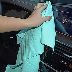 Chamois Cloth for Car - 3 Pack Drying Towel Super Absorbent Fast Drying 26" x 17" - Car Shammy Towel (Blue Pink Green)