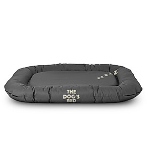 The Dog’s Bed Utility Waterproof Dog Bed, Large, Durable Grey Oxford Fabric, Tough YKK Zippers, Washable Reversible Cover, Dog Beds for Home Car Crate & Yard, Puppy & All Pet Comfort
