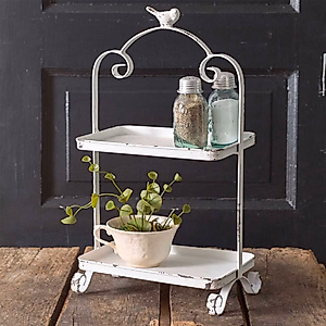 CTW White Songbird Two-Tier Caddy, 14-inches Height, Metal
