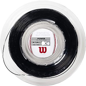 Wilson Synthetic Gut Power 16 Tennis String - 200m Reel, Black