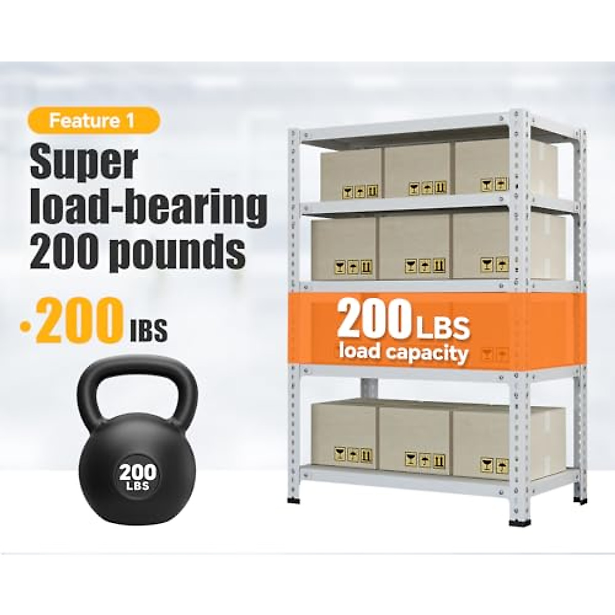 JINLIFORTOY Household Storage Rack, Adjustable Display Rack, Basement Balcony Storage Rack, Carbon Steel Storage Rack (White, 47.2 * 15.7 * 70.8in)