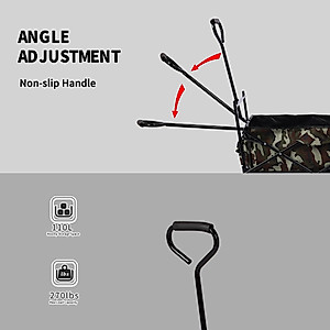 Rolling Collapsible Garden Cart Kids Camping Wagon with 360 Degree Swivel Wheels & Removable Canopy, 250LBS Weight Capacity Folding Utility Wagon Cart with Storage Basket for Outdoor Camping Shopping