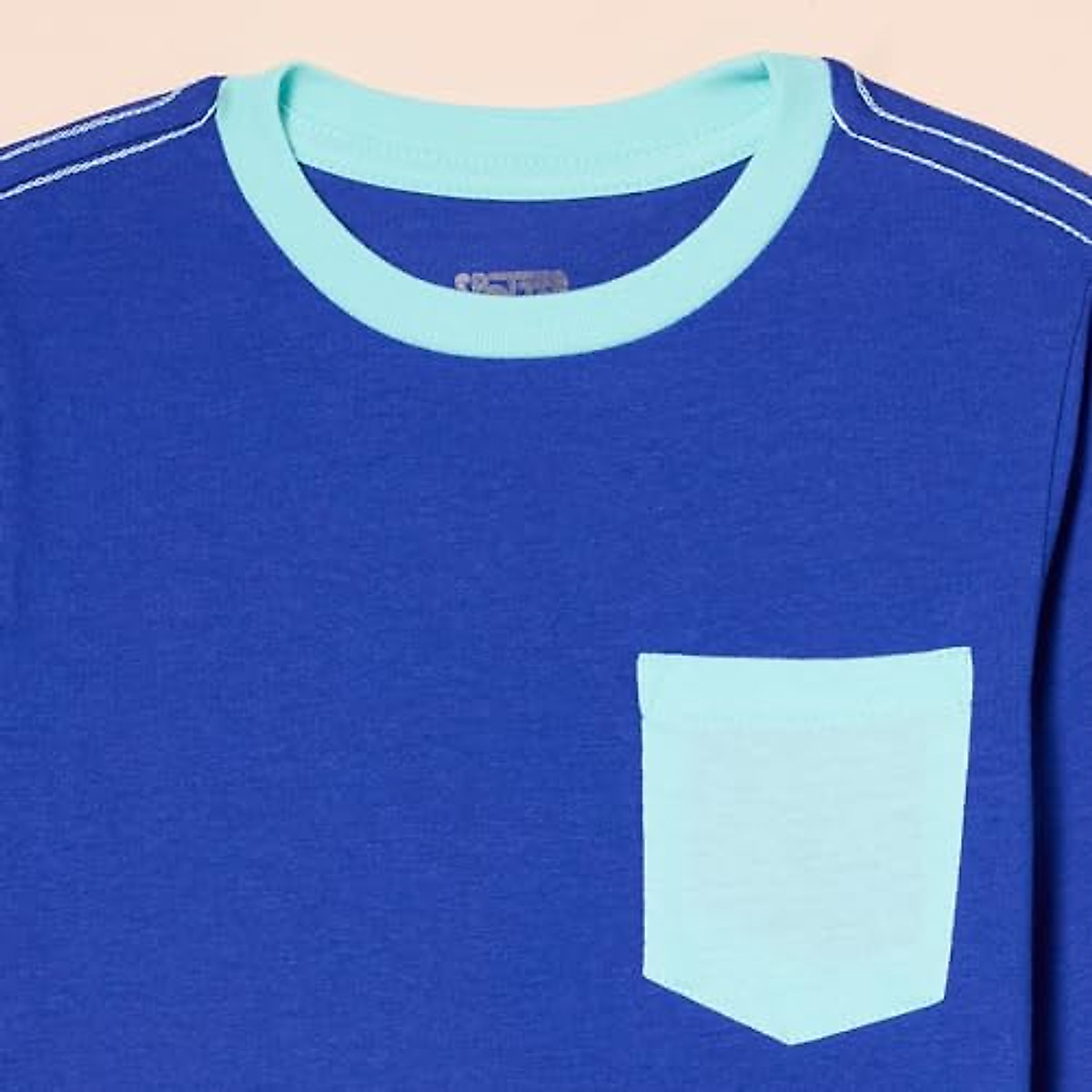 Amazon Essentials Boys' Long-Sleeve T-Shirts, Pack of 5, Black/Blue/Yellow, Large