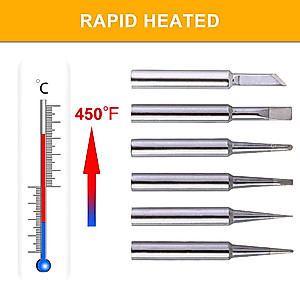 6PCS Soldering Tips for Weller ST Series Tip Replace Weller ST7 WLC100,SP40L / SP40N and WP25, WP30, WP35 Irons Tips