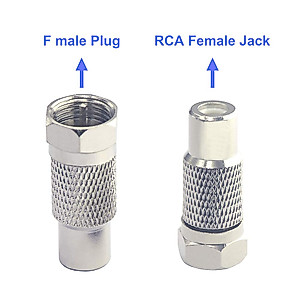 VCE 2 Pack Atari Adapter, Phono RCA Female to F Type Male RF Connector Coaxial Adapter for Atari 2600/7800 Sega/Coleco/Commodore Game System