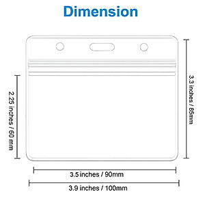50 Pcs Badge Holders and Metal Clips Clear Plastic Horizontal Name Tag Holders with Clips ID Badge Holder with Metal Clips
