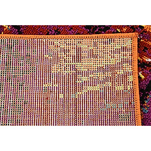 Unique Loom Metro Collection Contemporary Abstract Lantern Area Rug, 8' 0" x 10' 0", Yellow/Red