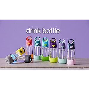 b.box 20oz Tritan Straw Bottle | Large, Modern Water Bottle with Flip Straw for Kids | Spill Proof, BPA Free (Emerald Forest, 20 oz)