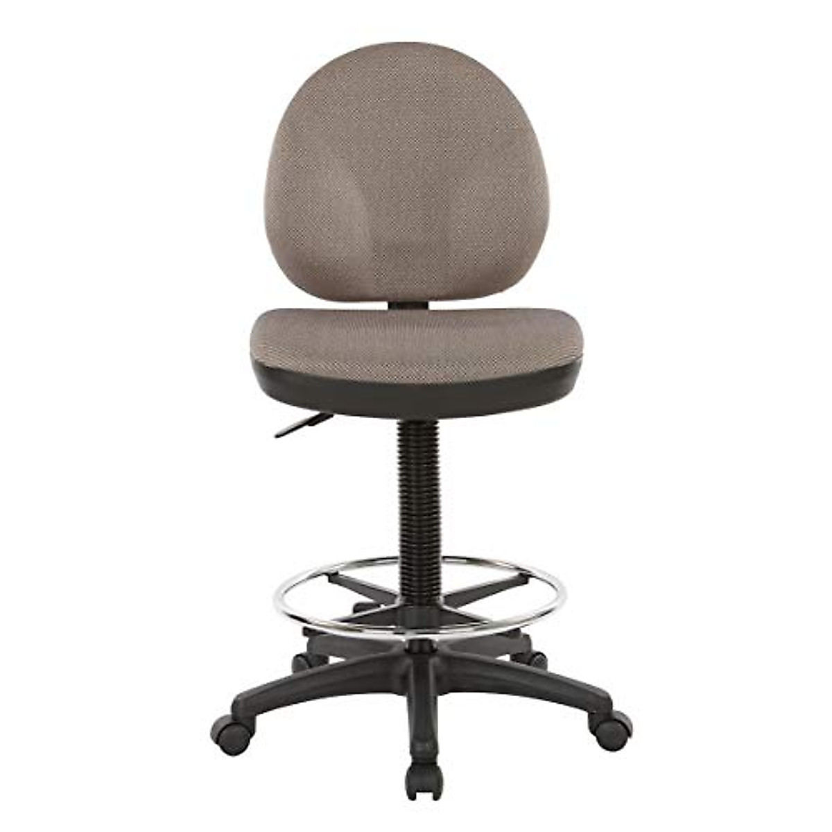 Office Star DC Series Drafting Chair with Sculptured Seat and Back, Built-in Lumbar Support and Adjustable Foot Ring, Diamond Gold Dust Fabric