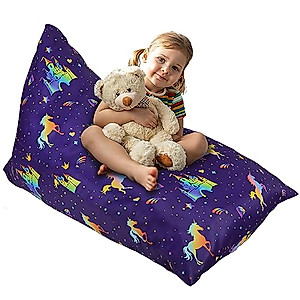 Stuffed Animal Storage Bean Bag Chair for Kids and Adults, Extra Large Beanbag Chairs Plush Toys Holder and Organizer Cover(No Filling) Only