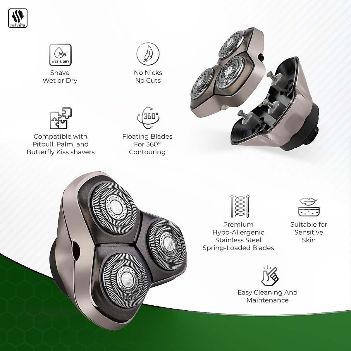 Skull Shaver Forte PRO 3 Head Replacement Blade | Electric Shaver Replacement Heads