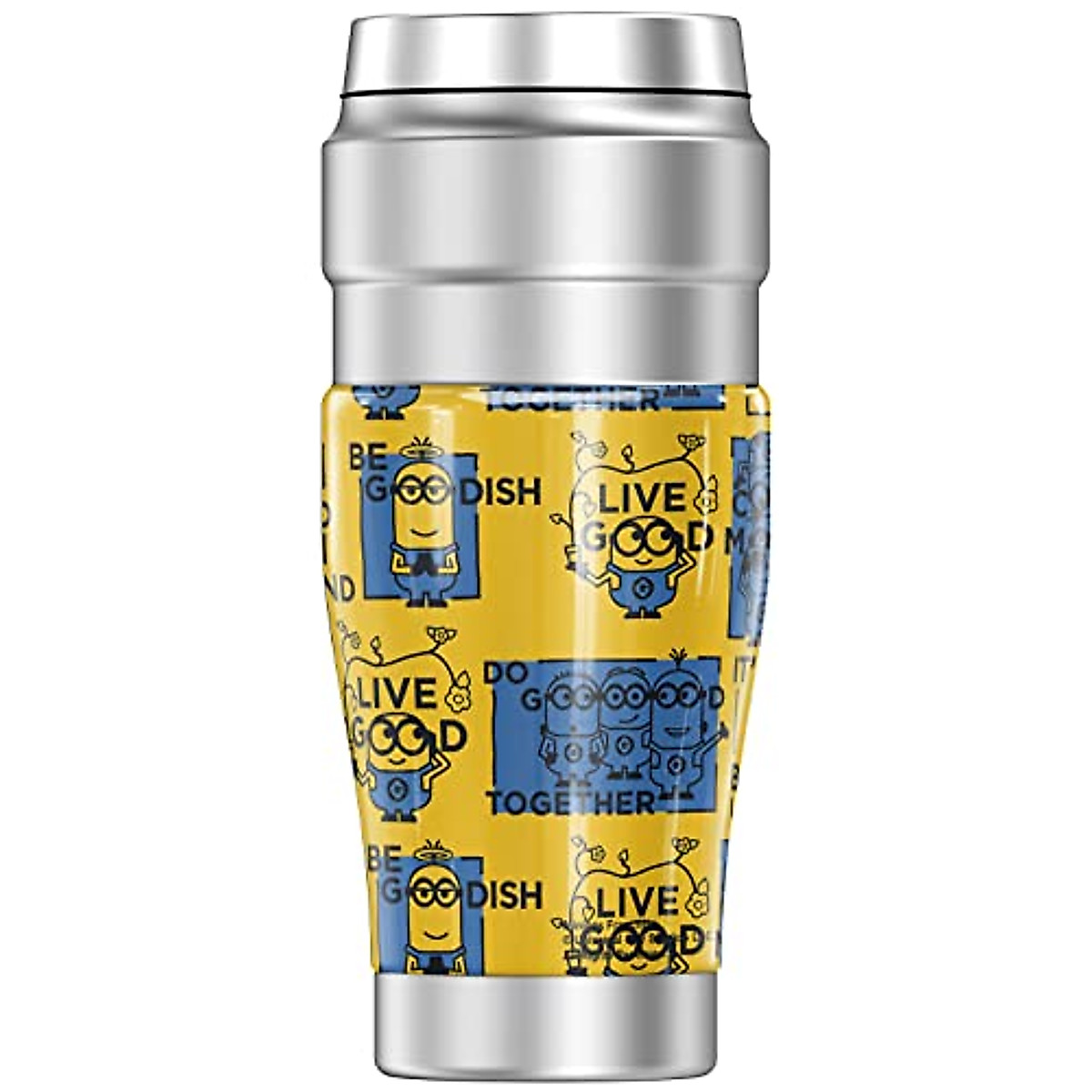 THERMOS Minions OFFICIAL Positively Squares Pattern STAINLESS KING Stainless Steel Travel Tumbler, Vacuum insulated & Double Wall, 16oz