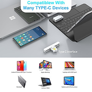 USB C CAC Reader Military, Smart Card Reader DOD Military USB Common Access CAC, Mini Fold ID, Debit, Credit Card Reader Compatible with Windows, Mac OS, Linux, Android Phone(Type C)
