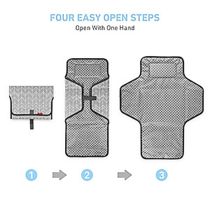 Changing Pad Cover & Portable Changing Pad - Babebay Ultra Soft Minky Dots Plush Changing Table Covers 2 Pack & Portable Travel Baby Changing Pads Waterproof for Baby 1 Pack