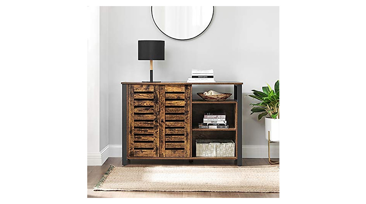 VASAGLE Lowell Storage Cabinet - Rustic Industrial Sideboard