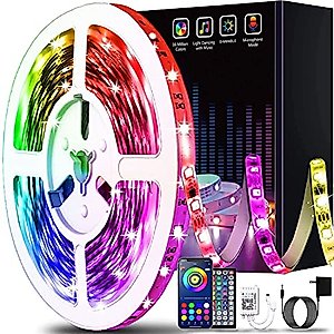 Keepsmile 50ft Led Lights for Bedroom, APP Control Music Sync Color Changing Led Light Strips Led Strip Lights with Remote for Room Home Decoration