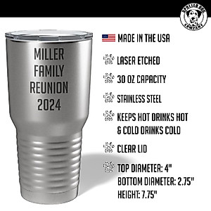 Personalized 30oz (17 Colors) Insulated Stainless Steel Tumbler Cup with Lid, Custom Etched, Customized Text Message Name, Engraved Father’s Day Gift Idea Women Men Him Her, Your Text Here (Stainless)