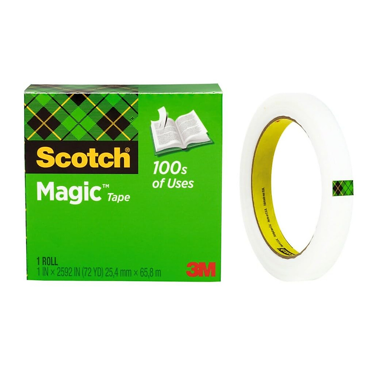 Scotch Magic Tape, 1 Refill Roll, 1 x 2592 Inches, 3 Inch Core, Boxed (810)