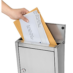 Architectural Mailboxes Regent Stainless Steel, Locking, Wall Mount Mailbox, 2507PS-10, Stainless Steel, Small Capacity