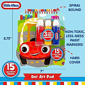 Little Tikes Dot Art Pad & Dot Markers, Spiral-Bound Activity Painting Pad, Travel-Friendly Art Dabbers, Little Tikes Birthday Party, Great Mess-Free Toddler Toys for Kids Ages 3, 4, 5, 6