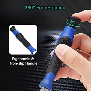 ORIA Precision Screwdriver Kit, 60 in 1 with 56 Bits Screwdriver Set, Magnetic Driver Kit with Flexible Shaft, Extension Rod for Mobile Phone, Smartphone, Game Console, Tablet, PC, Blue