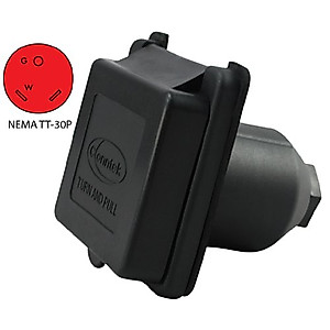 Conntek 80458-SQBK RV 30-Amp Straight Blade Black Squire Cover RV/Marine Inlet