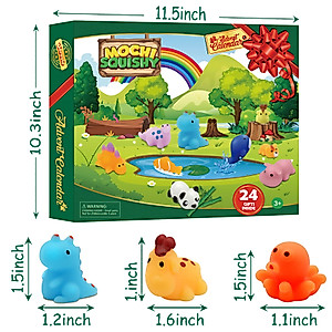 SURCVIO Christmas Advent Calendar 2024 for Kids, 24 Days of Mochi Squishy Assorted Animal Toys Countdown Calendar, Xmas Stocking Stuffers Gifts for Boys Girls Christmas Party Favor