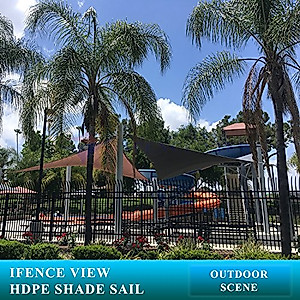 Ifenceview 6'x6'-6'x24' Rectangle UV Blocking Sun Shade Sail Canopy Awning for Patio Yard Garden Driveway Outdoor Facility (6' x 17', Grey)