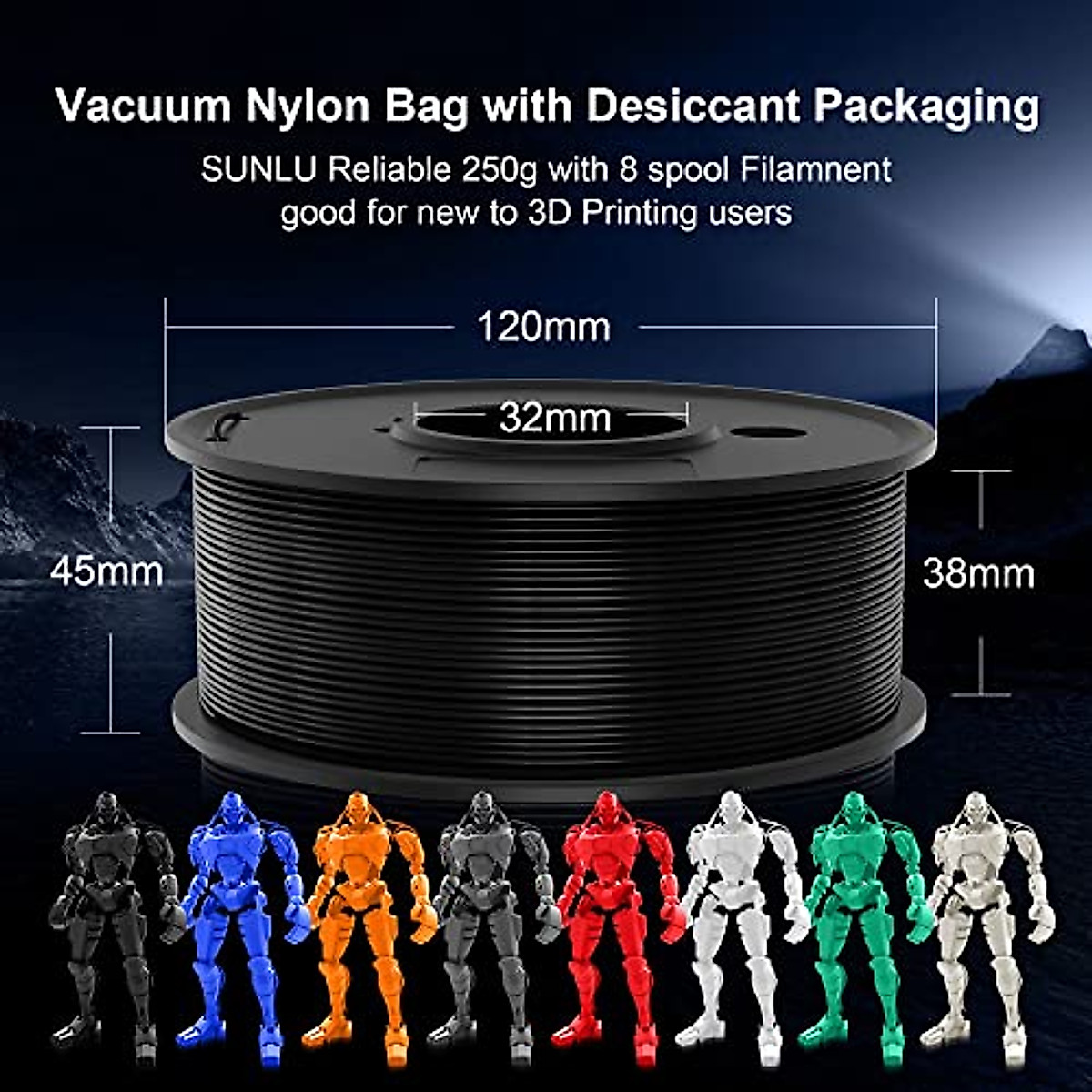 Upgraded 3D Printer Filament Dryer Box, SUNLU Filament Dehydrator Dry Box, Keep Filament Dry During 3D Printing, Spool Holder,Compatible with 1.75mm, 2.85mm, 3.00mm Filament,Storage Box