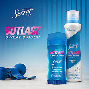 Secret Outlast Antiperspirant and Deodorant for Women, Clear Gel, Completely Clean Scent, 2.6 Ounce
