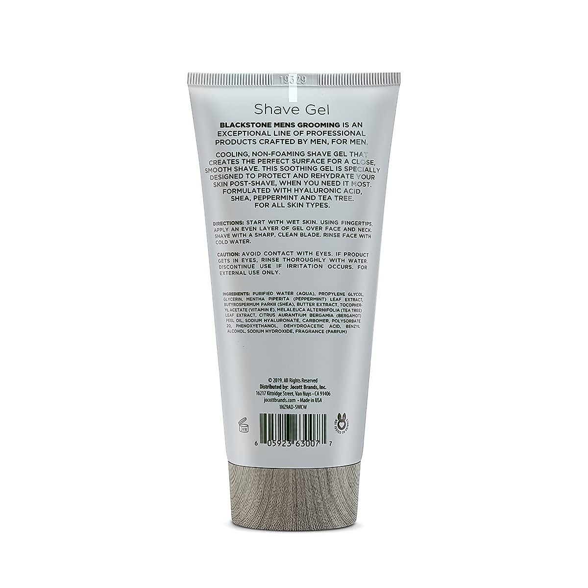 Blackstone Men's Grooming Smooth Shave Gel - Non Foaming for a Smooth Comfortable Shave - Hyaluronic Acid, Shea, Peppermint & Tea Tree - Cool, Soothe & Replenish Moisture - Sandalwood Scent (6 oz)