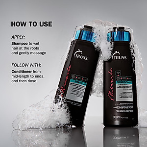 TRUSS Miracle Shampoo - Anti-Aging Shampoo for Straight, Wavy, or Curly Hair - Daily Repair & Moisturizing - Paraben-Free, Color Protection (300 ml)