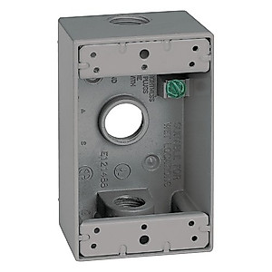 Leviton 5278-CWP Straight Blade Flanged Male Power Inlet Receptacle, 15 A, 125 V, Nylon Face, Body and Strap, Gray & Sigma Engineered Solutions, Gray Sigma Electric 14250 1/2-Inch 3 Hole 1-Gang Box