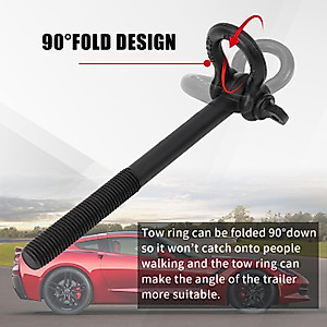 Sulokiy Tow Hook Front Rear Bumper Mid Engine Towing Hooks Trailer Hitch Compatible with for 2014-2024 Chevy Corvette C7 C8 GS Z06 ZR1 P/N Replacement for 15234068,Black