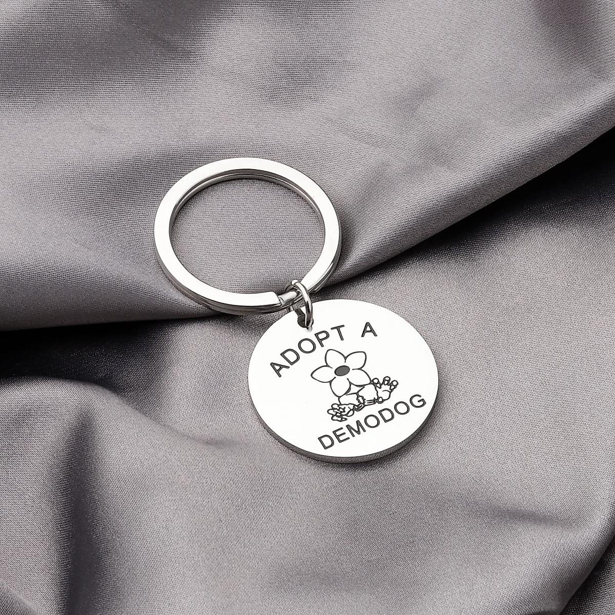 Adopt A Demodog TV Show Inspired Keychain Fans Gift Funny Dog Lover Gift Pet Adoption Gift (ADOPT A DEMODOG)