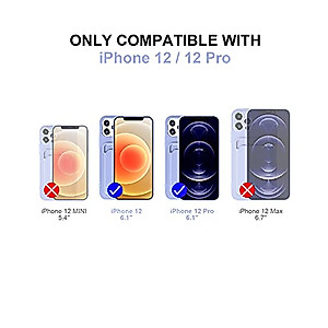 Homstect Silicone Card Case Compatible with iPhone 12/iPhone 12 Pro 6.1inch, Shock-Absorbing Protective Case with Card Holder, Slim Wallet Case Compatible with iPhone 12/12 Pro (2020 Release)-Pureple