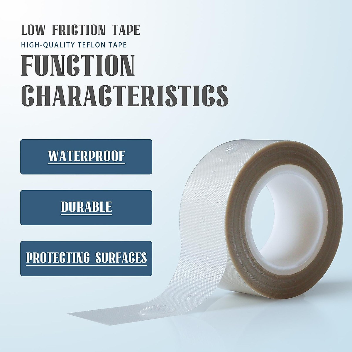 MEBMIK 1 Roll 1 Inch x 33 Feet Low Friction Tape,Drawer Slide Tape,Drawer Glide Tape,Squeak Resistant Tape,Abrasion Resistance Tape,Surface Protection Tape for Drawer,Cabinet,Curtain,Furniture,White