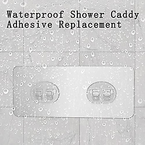 8 Pack Shower Caddy Adhesive for Replacement, Strong Transparent Adhesive for Shower Caddy Sticky Pads, No Drilling for Corner Shelf Basket, Bathroom Storage Shelves, Kitchen Racks and Soap Holder