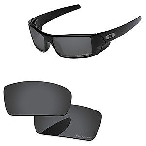 PapaViva Replacement Lenses for Oakley Gascan OO9014 Sunglass Solid Black Polarized