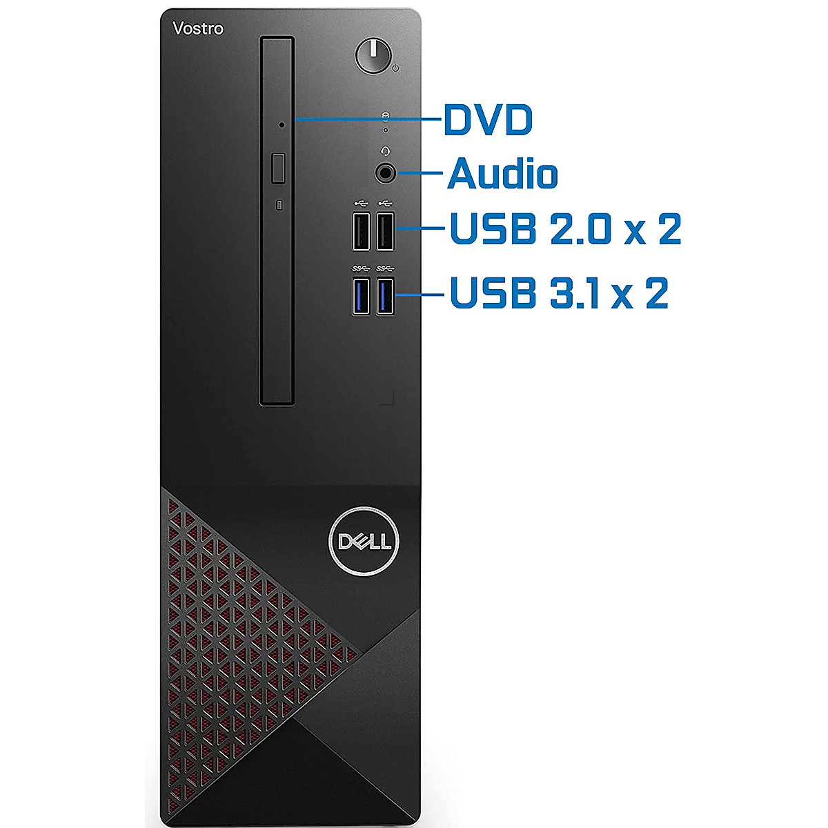 Dell Vostro 3681 SFF Desktop - Intel i7-10700, 32GB RAM, 2TB NVMe SSD, Intel UHD Graphics 630 4K 2-Monitor Support, DVD, HDMI, VGA, Wi-Fi, BT - Windows 10 Pro
